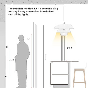 GO&SO 3-Tier Plug in Pendant Light Hanging Light with Plug in Cord Fabric Lampshade Plug in Ceiling Light Fixture for Bedroom Living Room White Silver