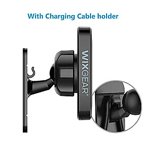 WixGear Magnetic Phone Car Mount, Universal Stick On Dashboard Magnetic Car Mount Holder, for Cell Phones and Mini Tablets with Fast Swift-snap Technology, (Newer Model)