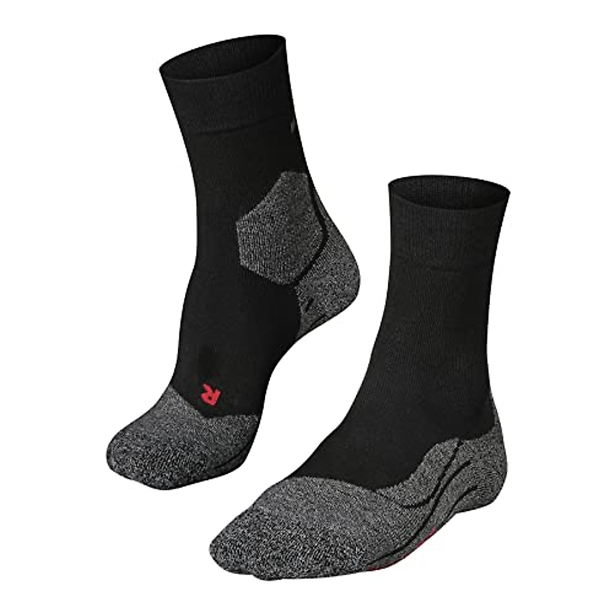FALKE Men's RU3 Comfort Running Socks, Mid Calf, Thick Cushion, Anatomic Fit, Breathable Quick Dry, Organic Lyocell, Black (Black-Mix 3010), 9-10, 1 Pair