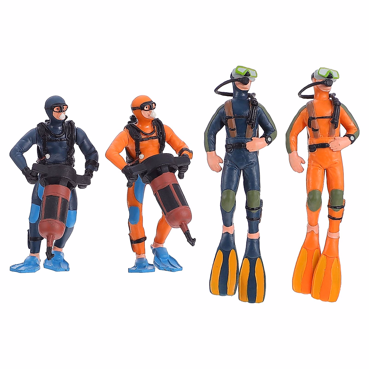 Happyyami 4pcs Scale Model People Set Action Figure Diorama Model Swimmers Figurines Scuba Diver People Figurines DIY Sand Table Layout Model