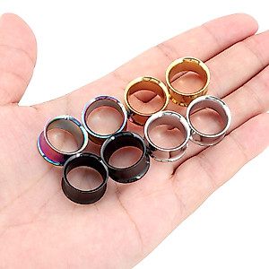 Qmcandy 4 Pairs Stainless Steel Double Twin Flare Flesh Tunnel Ear Plug Gauges 5/8 inch