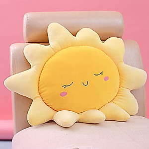 eamve 3D Giant Soft Sun Cushion Pillow,Sun Cloud Plush Pillow Stuffed Toy Throw Pillow for Home Deco Gift Kids Pillow Stuffed Animal Toy,Sun Shape Chair Cushion Sofa Cushion Pillow Car Pillow (Sun)