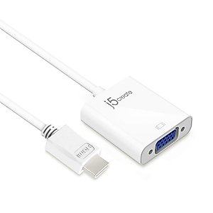 j5create HDMI to VGA Adapter (Male to Female) for Laptop, Notebook, Computer, Desktop, PC, Chromebook, Monitor, Projector, Raspberry Pi, Roku, Xbox, PS4, PS3 and More (JDA213)