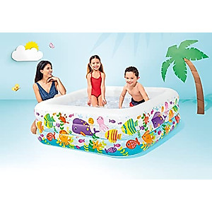 Intex Swim Center Clearview Aquarium Inflatable Pool, 62.5" X 62.5" X 19.5", for Ages 3+