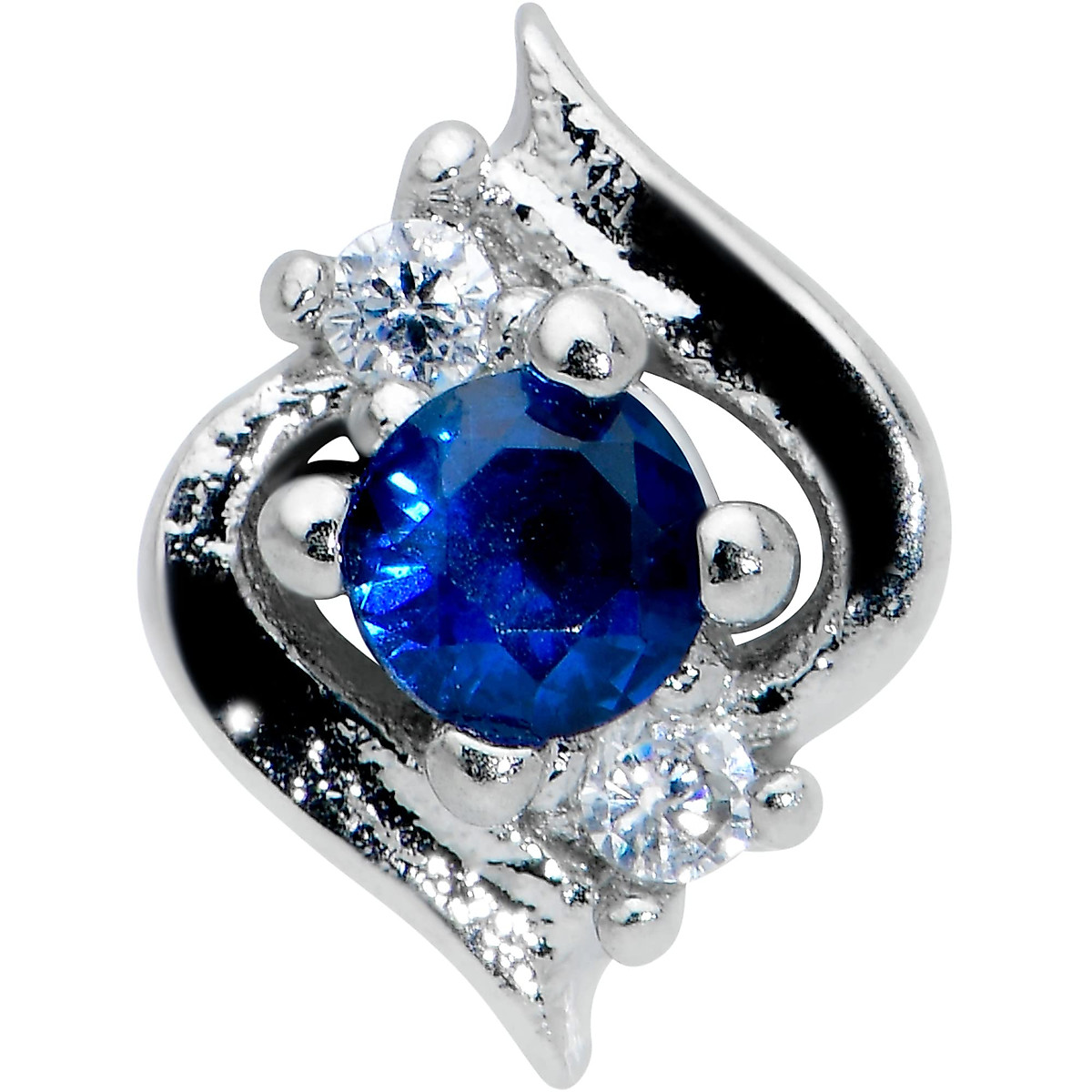 Body Candy 16G Womens Stainless Steel Clear Blue Accent Swirl Cartilage Earring Helix Tragus Jewelry 1/4"