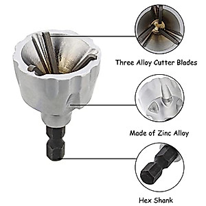 SeonFook Deburring External Chamfer Tool Bolt Thread Repair Tool Screw Burr Chamfering Removal Tool Quick Release Hex Shank Fits for 1/8"-3/4"(3mm-19mm) Deburring Drill Bit