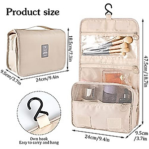 Pengxiaomei Toiletry Bag, Waterproof Hanging Cosmetic Bag Portable Travel Makeup Pouch Bathroom Bag Stocking Stuffers for Women Girls Christmas Gifts(Pink)