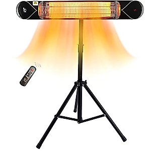 Electric Heater Outdoor – Portable Outside Heater with Stand – 1500W Weatherproof Infrared Heater Indoor/Outdoor by iQ Heat