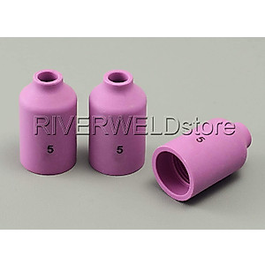 RIVERWELD TIG Gas Lens Alumina Nozzle Ceramic Cup 54N17 (#5, 5/16") for WP 17 18 26 TIG Welding Torch 10pk