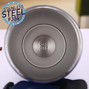 Sip Spout Water Bottle, Vacuum Insulated Coffee Mug with Straw, Travel Mug Sip, Stainless Steel Thermal Cup, Travel Mug with Leak-Proof Lid, BPA free, for Home Office Kitchen Outdoor, Black, 13oz