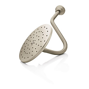 Moen Waterhill Brushed Nickel 10-Inch Wide Single Function Rain Showerhead with Immersion Rainshower Technology, S112BN