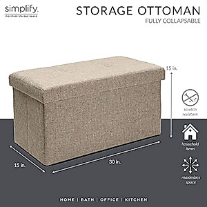 Simplify Polypropylene Storage Ottoman, Natural (F-0637-NATURAL)