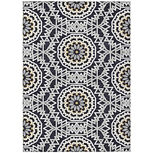 Addison Rugs Chantille ACN619 Black 9' x 12' Indoor Outdoor Area Rug, Easy Clean, Machine Washable, Non Shedding, Bedroom, Living Room, Dining Room, Kitchen, Patio Rug
