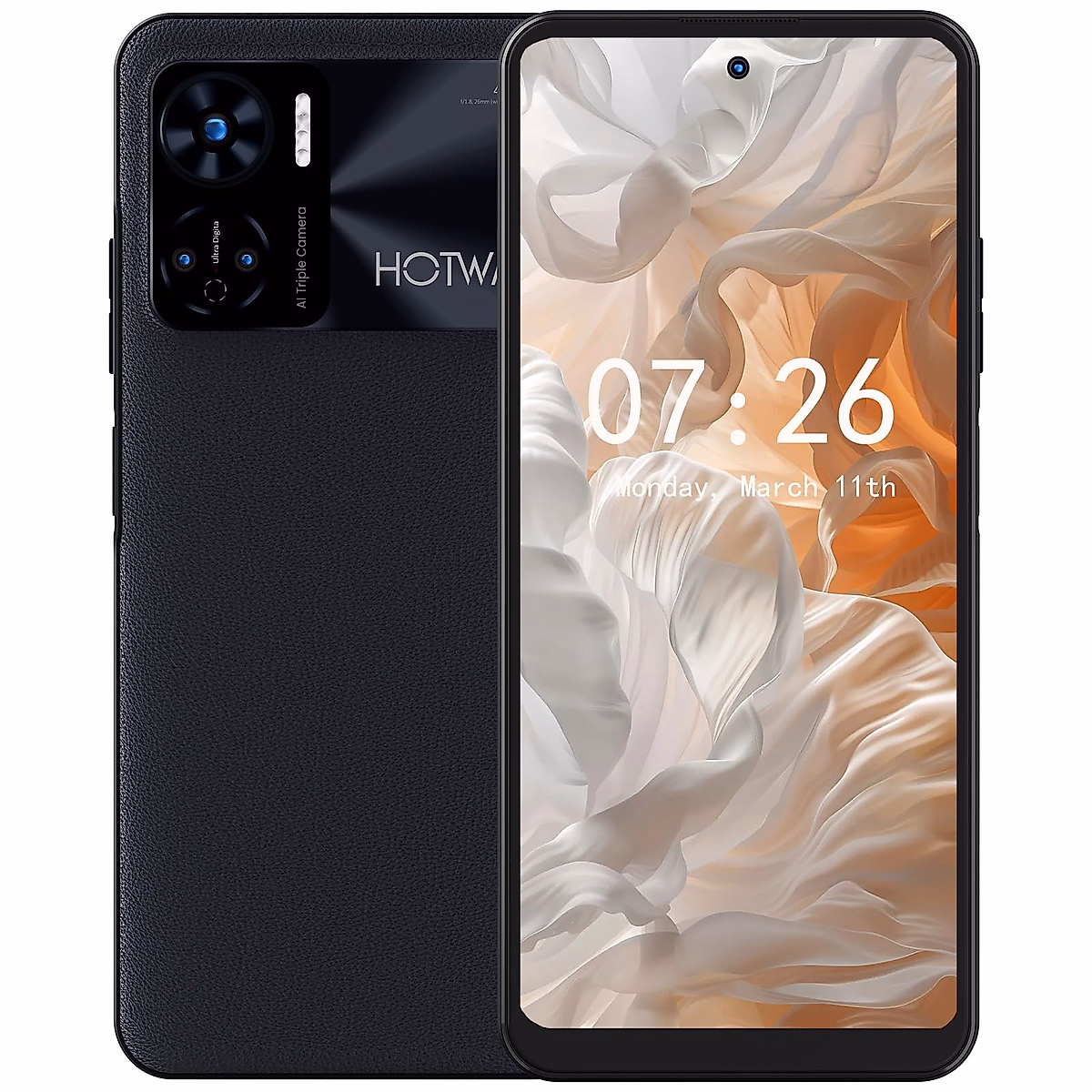 HOTWAV Note 12 Smartphone Android 13 2023, 8GB+128GB (1TB TF) 48MP 6.8" HD+Cellphone,6180 mAh Battery 20W Fast Charging, Octa-Core 4G LTE Dual SIM Face ID/Fingerprint/GPS/NFC(Black)