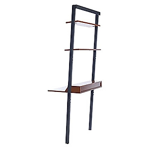 Safavieh Home Collection Pamella Honey Brown and Charcoal 2-Shelf Leaning Desk DSK9400A, 0