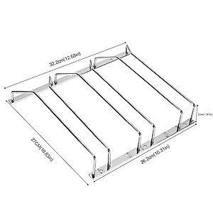 Dianoo Wine Glass Rack Under Cabinet Hanging Wire Stemware Rack Holder With Screws Chrome Finish 27cm 3 Rows