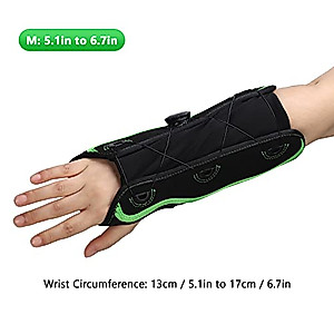 Wrist Spica Splint, Adjustable Reduce Hand Friction Fit Wrist Curve Sprains Forearm Support for Carpal Tunnel Syndrome for Wrist Injuries(M)