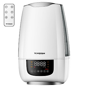 VIVOSUN Cool Mist Humidifier, 6L Quiet Ultrasonic Humidifier for Bedroom (Customized Humidity, Remote Control, Sleep Mode & Auto Shut Off, 360° Nozzle) White
