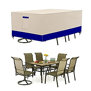 DUSTYPROTE Outdoor Furniture Cover Waterproof,64in Outdoor Furniture Covers for Patio Furniture,Garden Sofa,Dining Table Set,Table and Chair with Padded Handles, Two Buckles