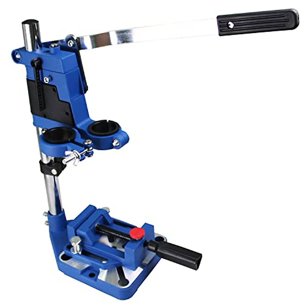 TEXALAN Drill Press Rotary Tool Workstation Stand with Wrench- 220-01- Mini Portable Drill Press- Tool Holder- 2 inch Drill Depth- Ideal for Drilling Perpendicular and Angled Holes- Table Top Drill