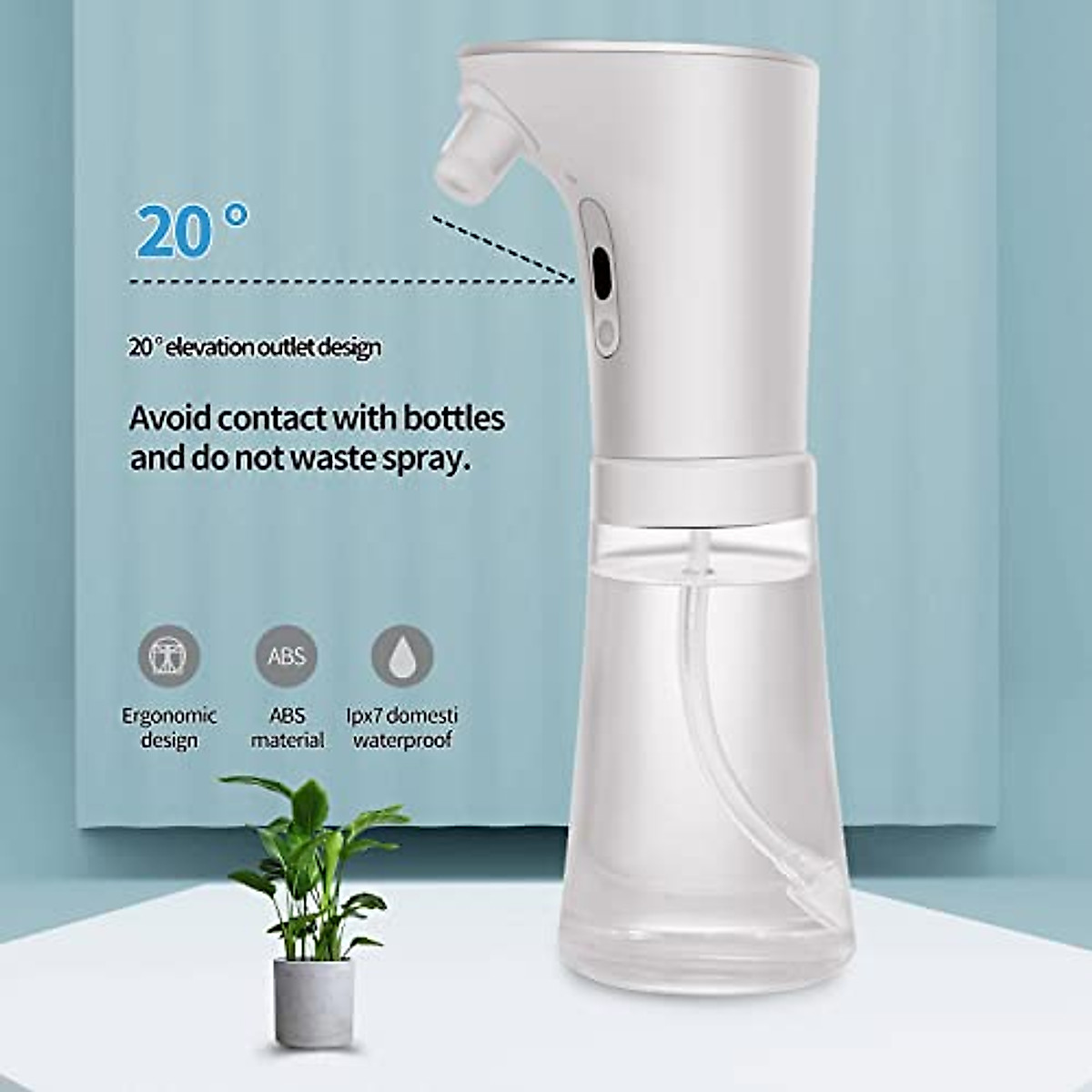 iBath Touchless Hand Sanitizer Dispenser, Auto-Induction Alcohol Dispenser Sprayer Liquid Bottles 8.8OZ, 2-Level IPX7 Waterproof, Ideal for Bathroom, Hospital, School, Office