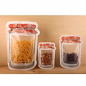 Kikkerland Jam Zipper Bag, Small, Set Of 4, Clear