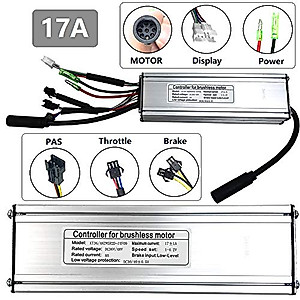 Shanrya Stable Electric Bicycle Controller, Double‑Drive Controller, Long Life Durable 17A for Bicycle Bike Parts E-Bike