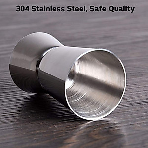 3 Pieces Double Jiggers&3 Pieces Stainless Steel Mixing Spoons, SourceTon 0.5/1 oz. Cocktail Bar Jiggers and 10 Inches Mixing Spoon with Garnish Fork Tip