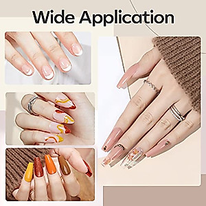 modelones Builder Nail Gel, 7-in-One Clear Gel Builder for Nail Thickening, LED Nail Lamp Cured Hard Gel Nail Strengthener Extension Gel Base Rhinestone Nail Glue Gel in a Bottle