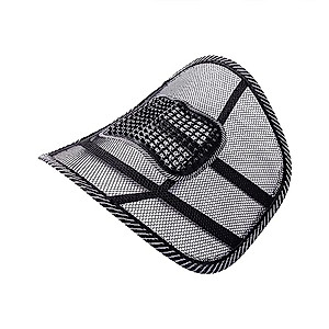 Mesh Lumbar Back Support Massage Cushion Office Home Car Seat Chair Ventilate Cool Cushion Pad with Massage (Black, 40 * 7.5 * 36cm/15.8 * 3 * 14.2inch (L*W*H))