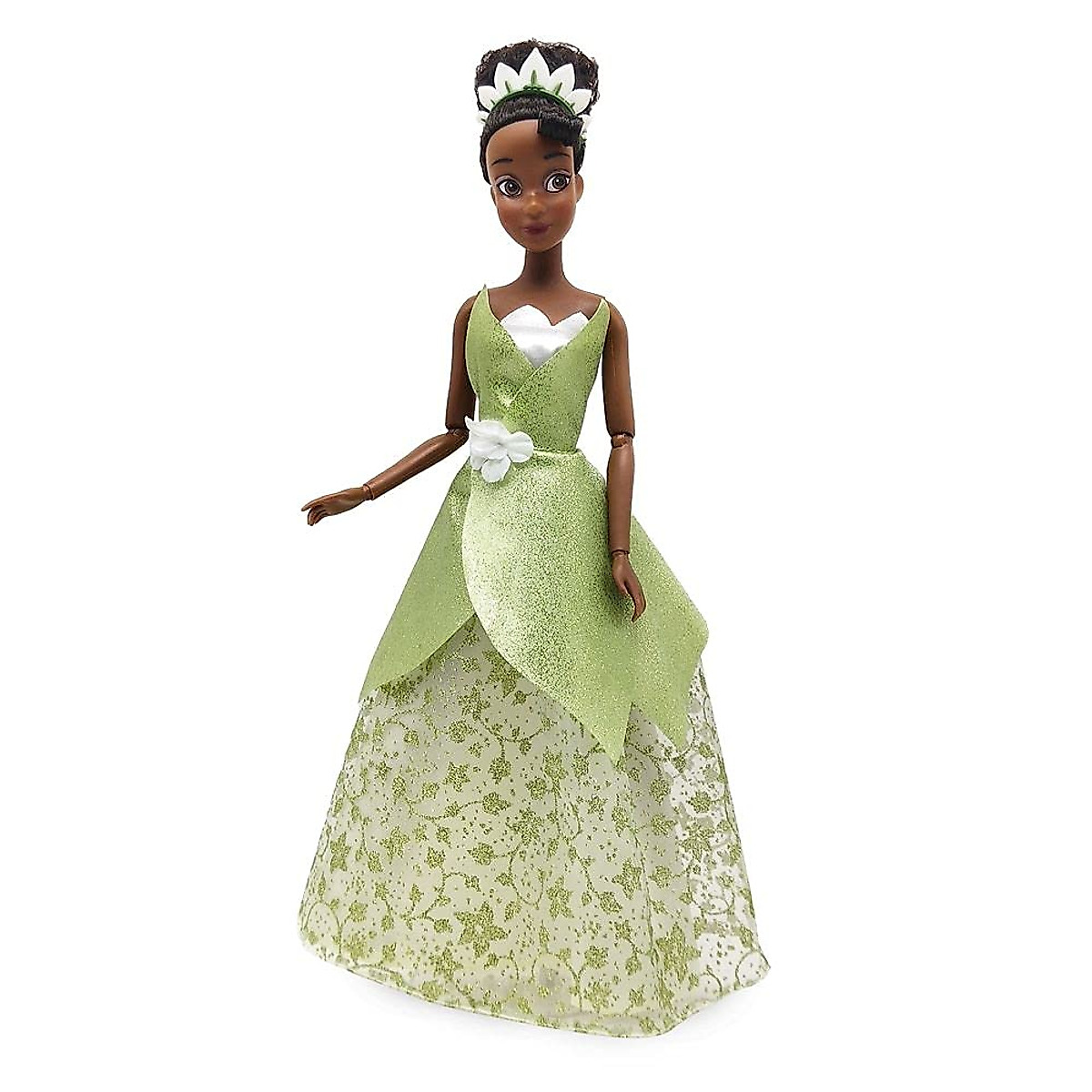 Disney Store Official Disney Princess Classic Doll (Tiana from The Princess and the Frog), 11 Inches, includes Brush with Molded Details, Posable Toy in Classic Outfit - Disney Princess Toys for Girls