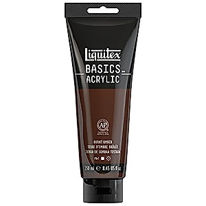Liquitex BASICS Acrylic Paint, 250ml (8.5-oz) Tube, Burnt Umber
