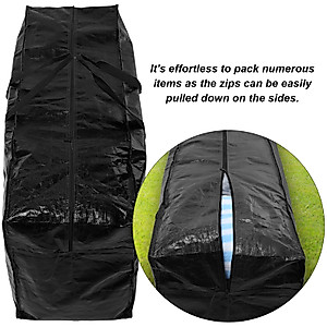 Clysee 4 Pcs 66 Gallon Large Storage Bags with Zipper and Handles Foldable Moving Bags Heavy Duty Extra Large Tote Duffle Bag for College Dorm Travel Clothes Blankets Bedding Moving (Black)