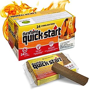 Quickstart Fire Starter for Indoor and Outdoor Use - Quick Ignition Fire Starter Logs for BBQ, Fireplace, Fire Pit and Campfires (24 Pack)
