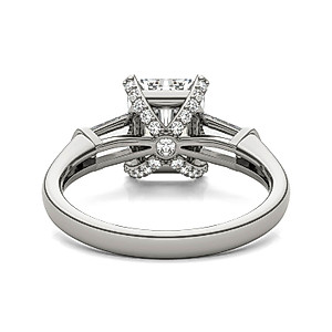 14K White Gold Forever One Colorless 9x7mm Radiant Moissanite Engagement Ring-size 5.25 3.61cttw DEW by Charles & Colvard