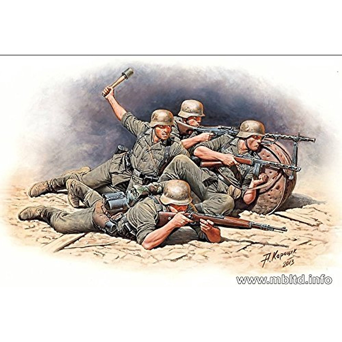 GERMAN INFANTRY, EASTERN FRONT BATTLE SERIES 5 FIGURES 1/35 MASTER BOX 35102