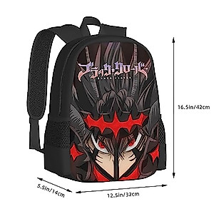 KEWRJFWA Anime Black Clover Backpack Canvas Backpack for Man Women Daily Quick drying Simple Cartoon Bags Office Travel Backpack
