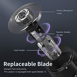 ZMOL Battery Powered Electric Pencil Sharpener,Small Battery Operated Pencil Sharpeners Portable,Fast Sharpen, Suitable for No.2/Colored Pencils(6-8mm), School/Classroom/Office/Home