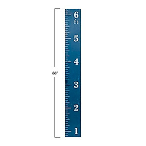 Creative Co-Op Growth Chart Ruler Wall Décor, 0.75" x 66.00", Blue