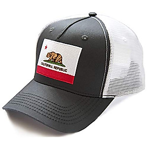 International Tie California State Bear Flag Premium-Quality Hat… White