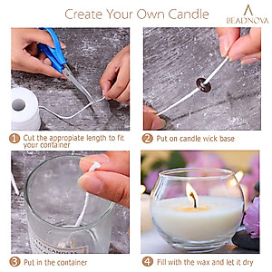 BEADNOVA Braided Candle Wick Spool 200 ft Cotton Candle Wick Roll Core Braided Wick for Candle Making and Candle DIY (61m/67yard/200 Foot)