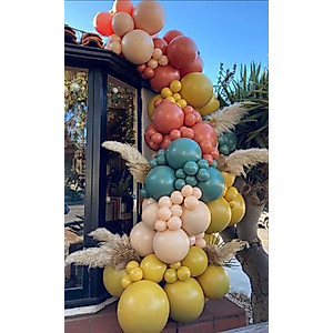 Here Comes The Son Balloon Garland Arch Kit Groovy Flower Theme Balloon With Orange Yellow Blue Sand White Balloon For Baby Shower Bridal Shower Wedding Birthday Party Decoration