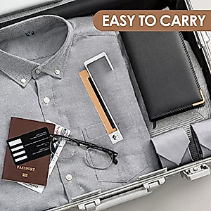 Over The Door Hooks, Foldable Sturdy Metal Wood Combined Door Laundry Hanger with Anti Slip Strip, Portable Door Back Mounted Non-Perforated Clothes Bag Robes Coats Storage Rack Wreath Hanger(2pcs)