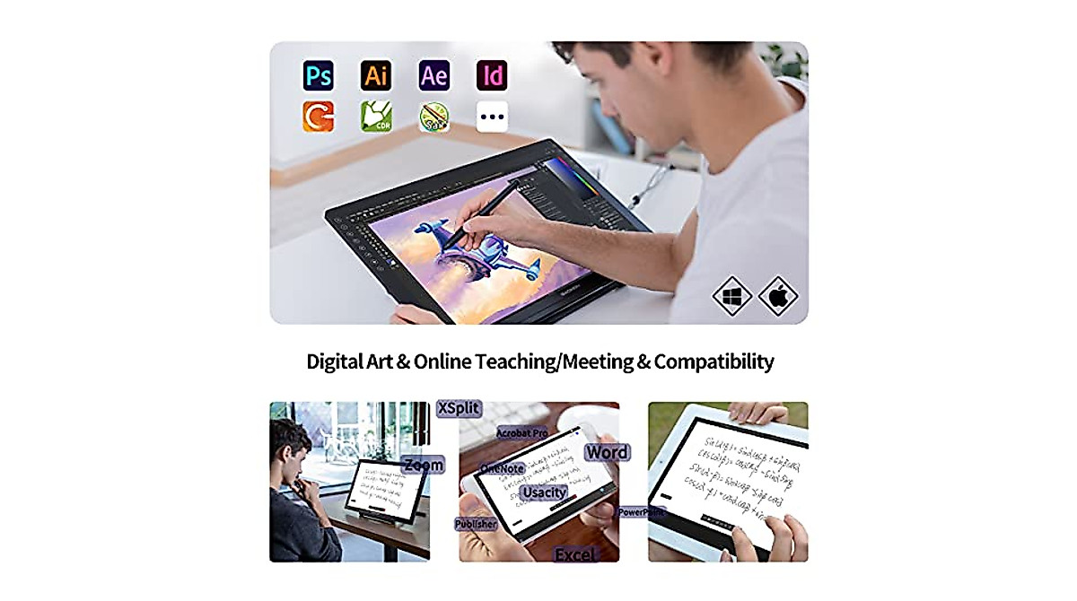 GAOMON PD2200 130% sRGB Full-Laminated Pen Display with 8192 Battery ...