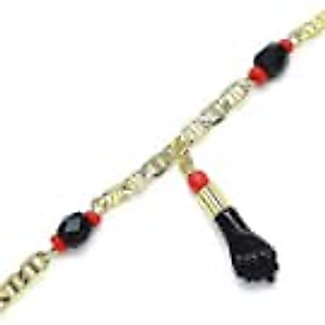 Inner Plane Azabache Charm Protection Bracelet Containing Figa Hand 14K Gold Filled Jewelry Protects From Evil Eye for Women Men Boys Girls