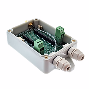 qBoxMini AFC DIY IOT Enclosure Kit (One SMA), IOT Enclosure for Feather ESP32 Cellular LoRa WiFi Arduino Board, Waterproof IP65 Enclosure with Glands, prototyping PCB, connectors Set and SMA