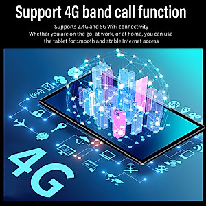 SHYEKYO Business Tablet, Gaming Tablet 8GB RAM 256GB ROM 10.1in FHD 5G WiFi 4G LTE Octa Core CPU Dual Camera with Keyboard for School (US Plug)