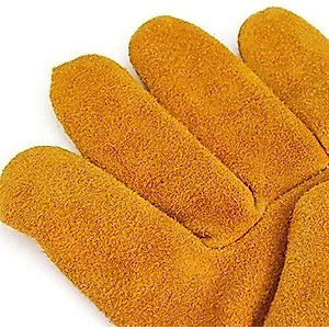 KOSECO Safety Work Gloves,Welding Gloves Heat Resistant and Fireproof Gloves Cowhide Welders Gauntlet,Leather Gloves Welder Protective Gloves