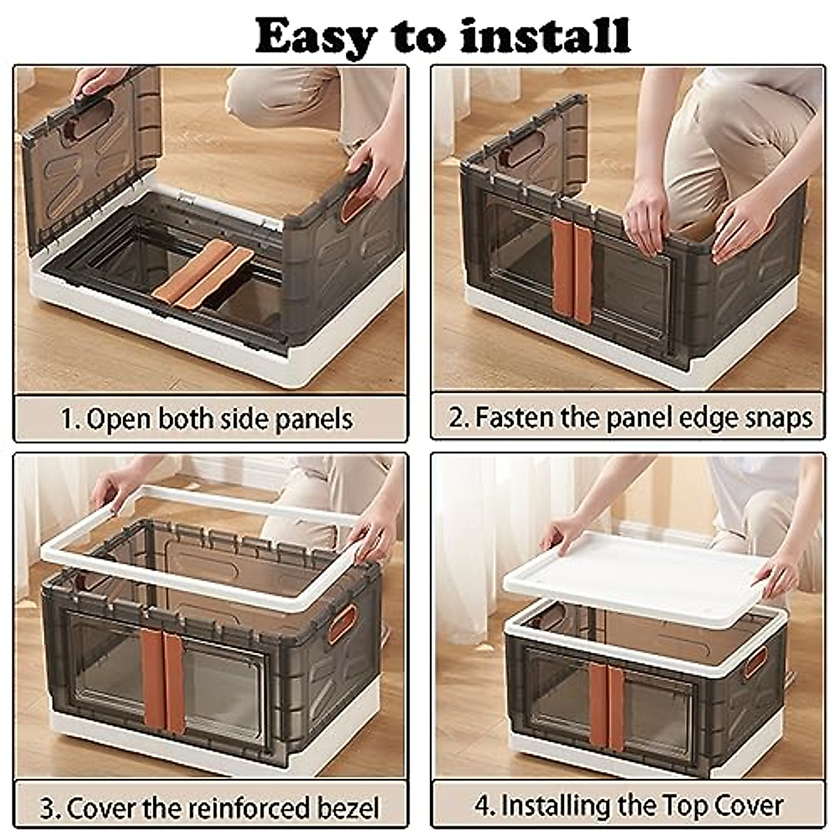 Yevheniys Storage Containers, Plastic Storage Bins with Lids and Wheels, 8.4 Gal Versatile Collapsible Stackable Storage Bins for Home, Office, Dorm Room Essential (1pack)