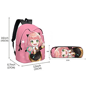 XIXISA 16" Backpack Anime Daypack Laptop Backpacks (Pink)